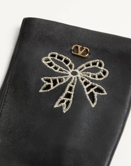 Valentino Garavani Vlogo Signature Leather Gloves