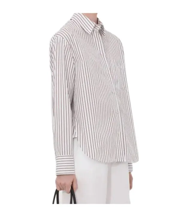 Loulou De Saison Maud Oversized Striped Poplin Shirt - White
