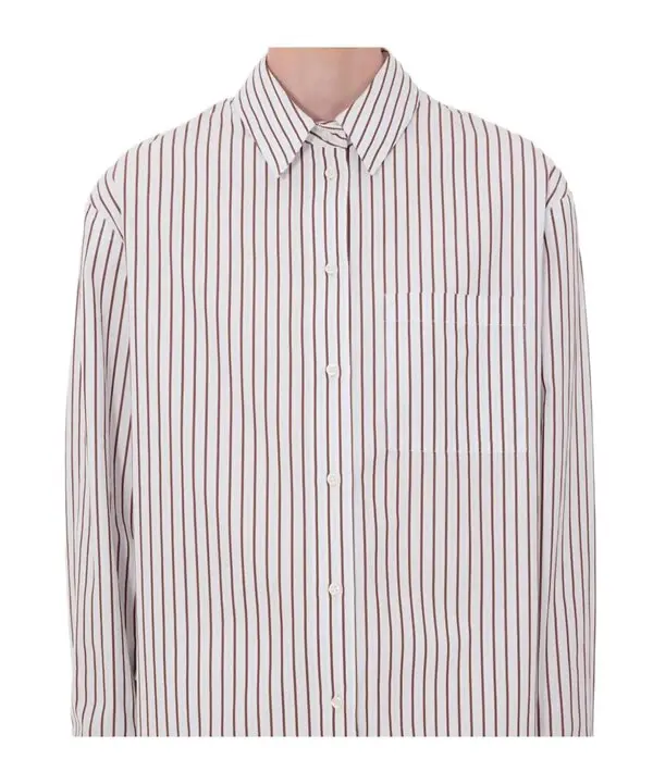 Loulou De Saison Maud Oversized Striped Poplin Shirt - White