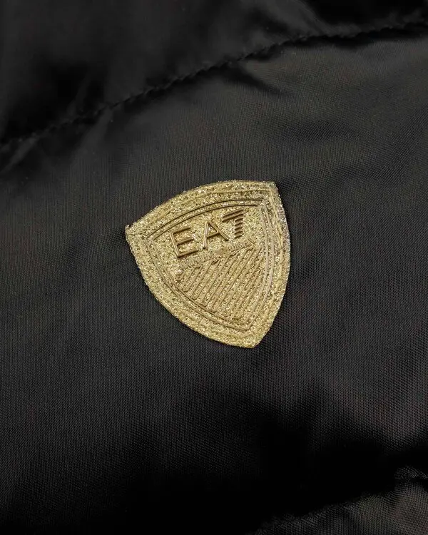EA7 Quilted Down Jacket With Fur Collar