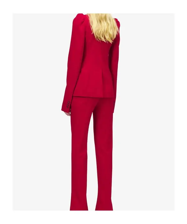 Alexander McQueen Single Breasted Blazer With T-bar Detail - Deep Red