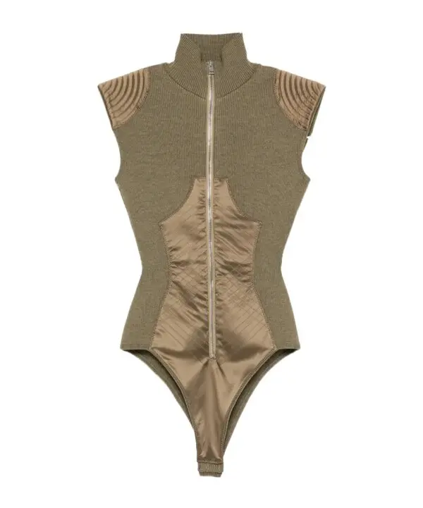 JEAN PAUL GAULTIER Ribbed-knit Bodysuit - Green