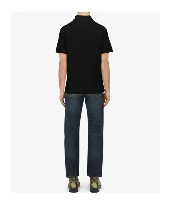 Alexander McQueen Logo Embroidered Short-sleeved Polo Shirt - Black