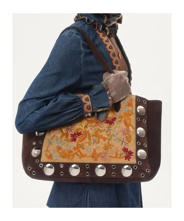 Valentino Garavani Vlogo Plaque Floral Embroidered Tote Bag