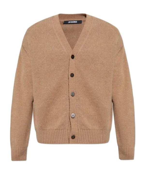 Jacquemus Long Sleeve V-neck Cardigan - Brown