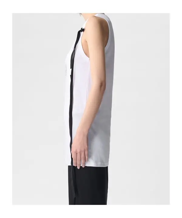 ANN DEMEULEMEESTER Seva Printed Tank Top With Detachable Ribbon - White