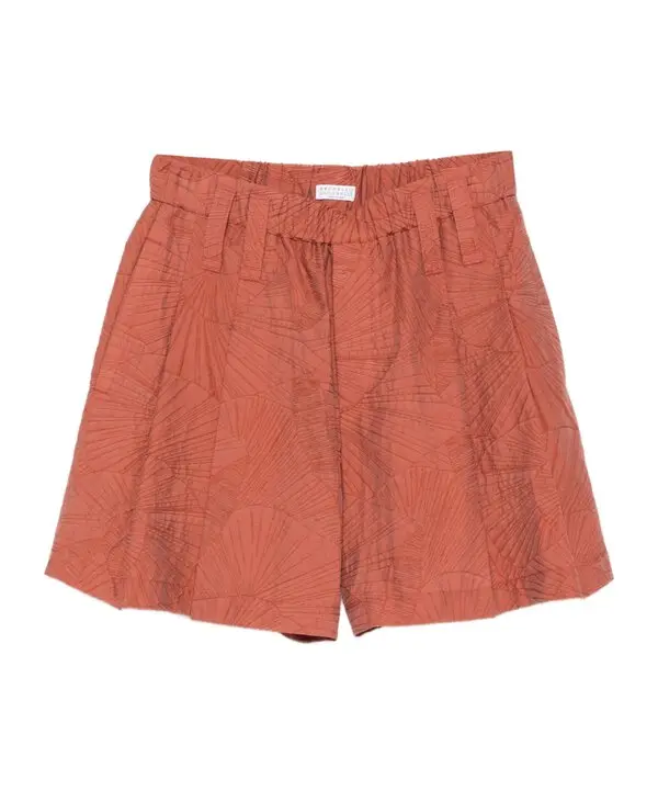 Brunello Cucinelli Geometric Pattern Wide-leg Shorts