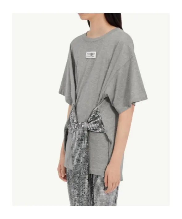 MAISON MARGIELA Round Neck T-shirt With Back Stitch Detail - Gray