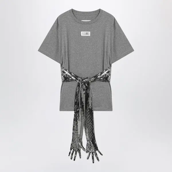 MAISON MARGIELA Round Neck T-shirt With Back Stitch Detail - Gray