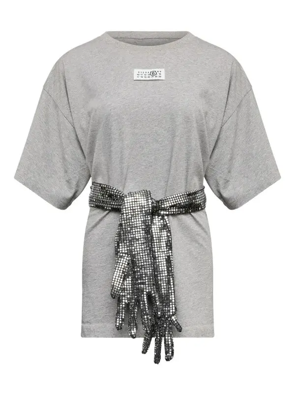 MAISON MARGIELA Round Neck T-shirt With Back Stitch Detail - Gray