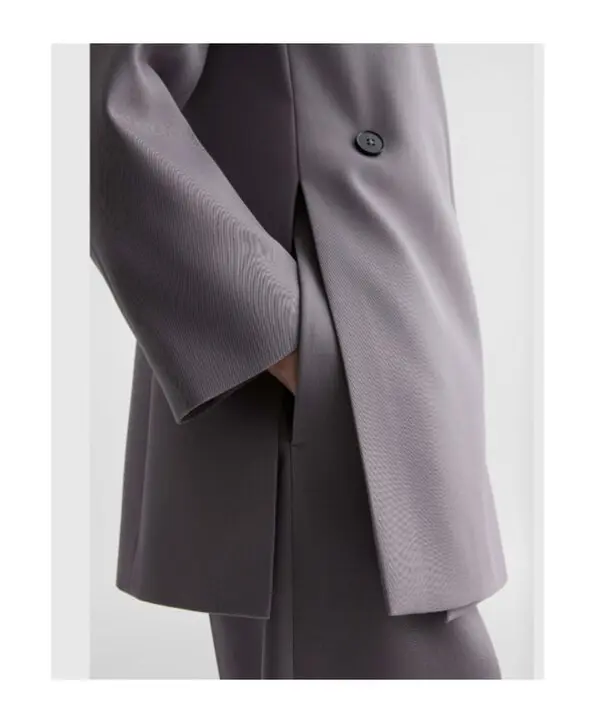 JIL SANDER Gabardine Double Breasted Blazer - Gray