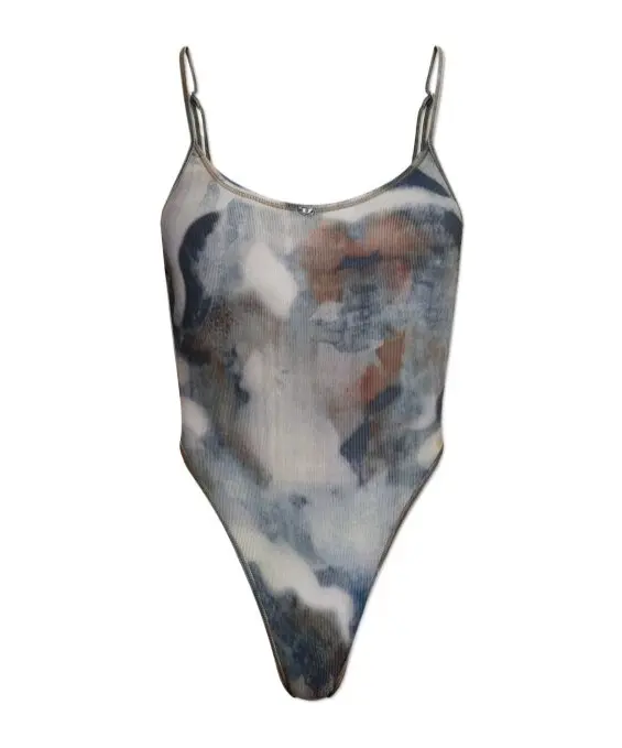 DIESEL® Ella Ribbed One-piece Swimsuit - Gray
