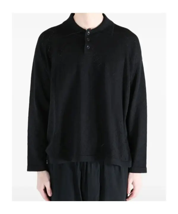 BODE Open-knit Collared Polo Shirt With Button Closure