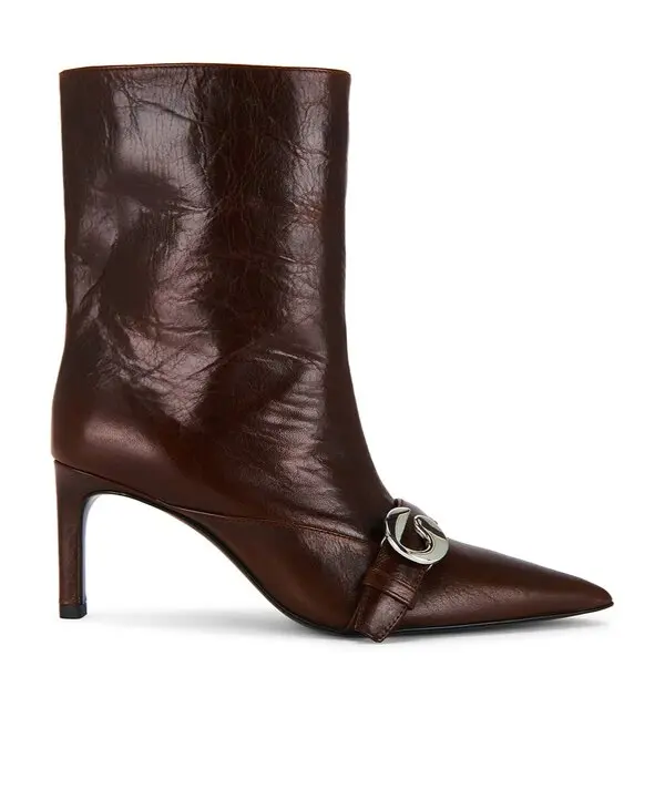 Coperni 75mm Pointed Toe Belted Boots - Brown