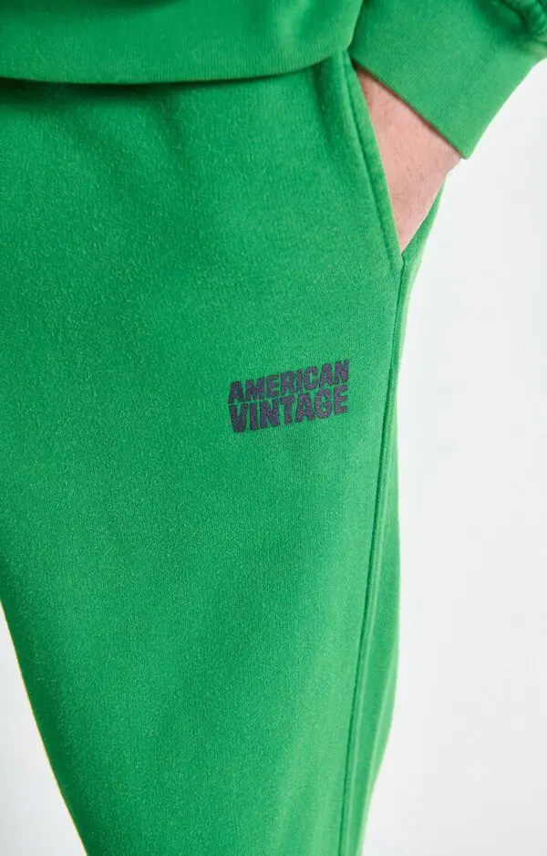 American Vintage Plizzy Logo-print Track Pants - Green