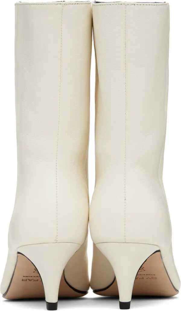By Far Lysander Washed Leather Boots - Limewash