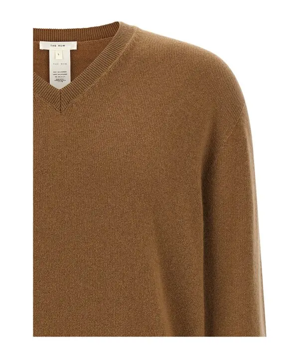 THE ROW Numi V-neck Cashmere Sweater - Brown