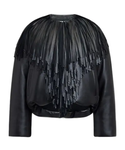 Alaïa Fringed Leather Bomber Jacket