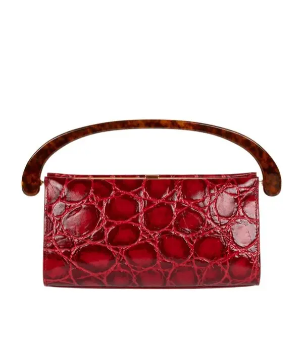 Dries Van Noten Embossed Leather Top Handle Bag With Detachable Strap