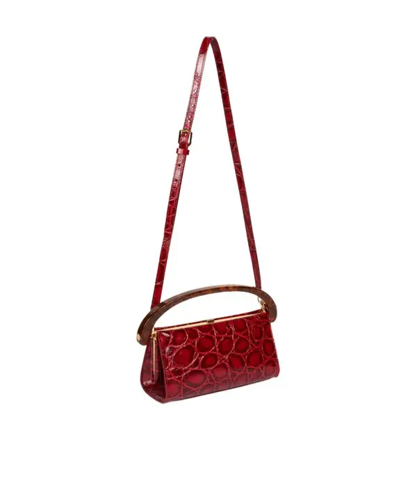 Dries Van Noten Embossed Leather Top Handle Bag With Detachable Strap