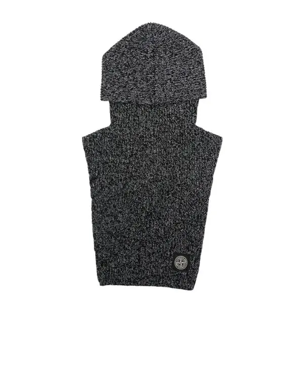 Stone Island Logo Patch Beanie - Black