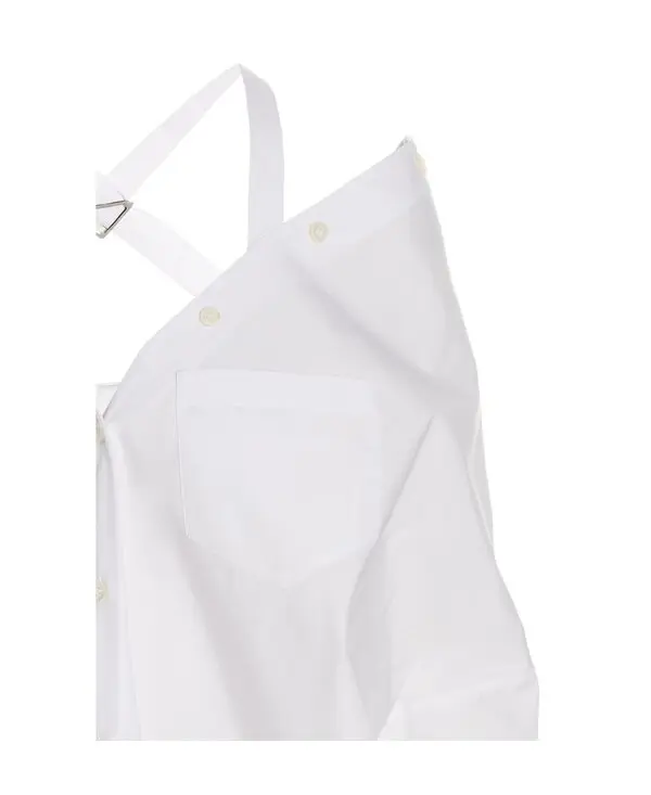 Prada Oversized Long-sleeved Shirt With Enamelled Triangle Logo
