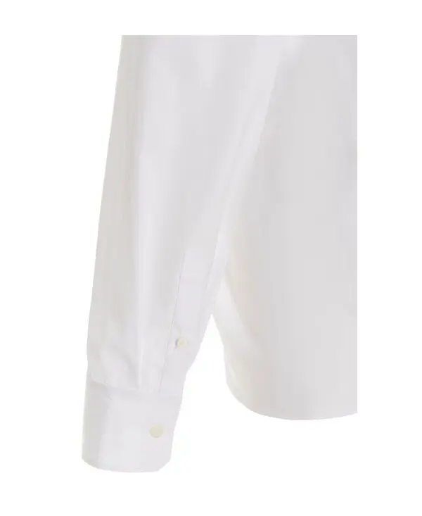 Prada Oversized Long-sleeved Shirt With Enamelled Triangle Logo