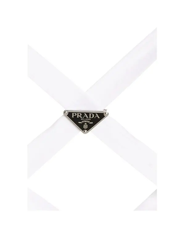 Prada Oversized Long-sleeved Shirt With Enamelled Triangle Logo