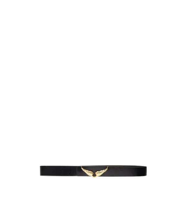 Zadig&Voltaire Wing Buckle Leather Belt - Black