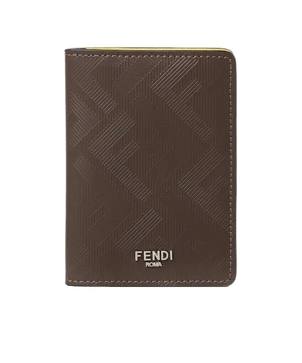 Fendi Shadow Bi-fold Card Holder - Brown