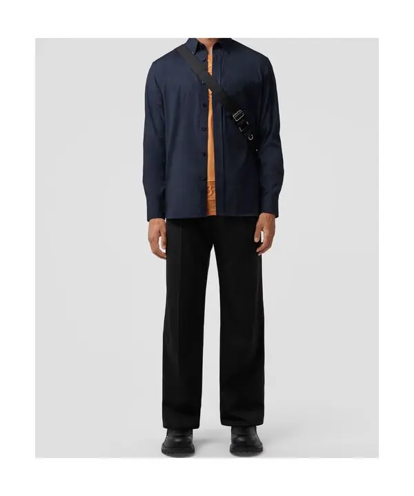 Burberry Logo-embroidered Long-sleeved Shirt