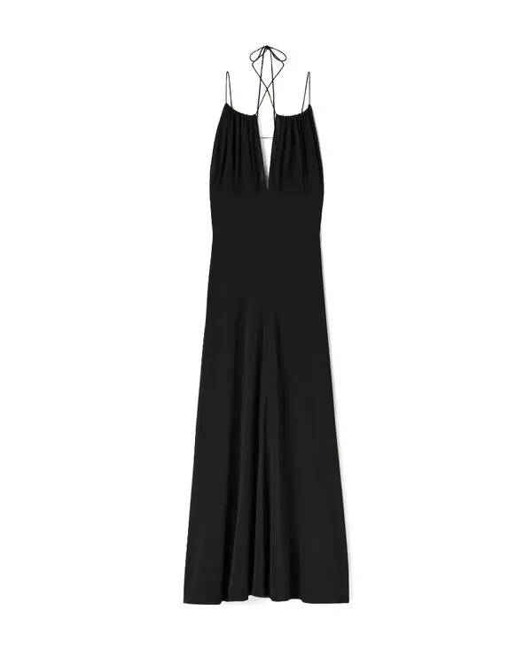 TOTEME Gathered Halterneck Maxi Dress - Black
