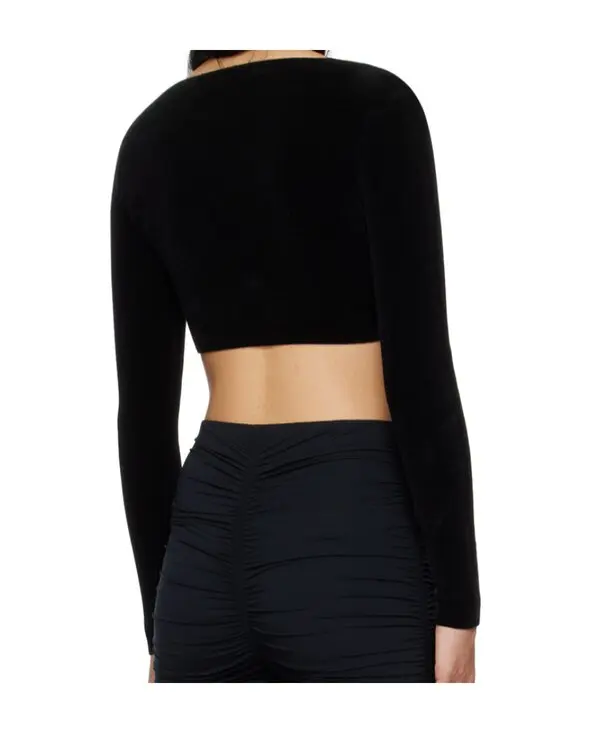 Alexander Wang Long-sleeved Cropped Cardigan With Crystal Embellishments