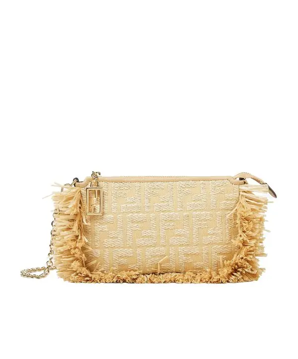 Fendi Jacquard Baguette Pouch With Fringe