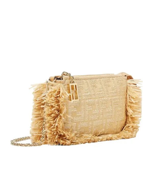 Fendi Jacquard Baguette Pouch With Fringe
