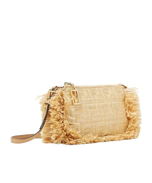 Fendi Jacquard Baguette Pouch With Fringe