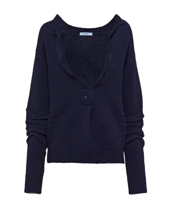 Prada V-neck Buttoned Cashmere Jumper