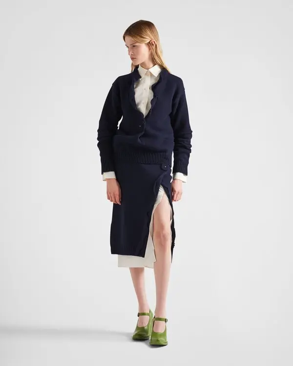 Prada V-neck Buttoned Cashmere Jumper