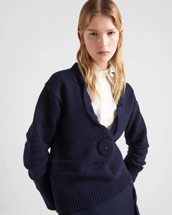 Prada V-neck Buttoned Cashmere Jumper