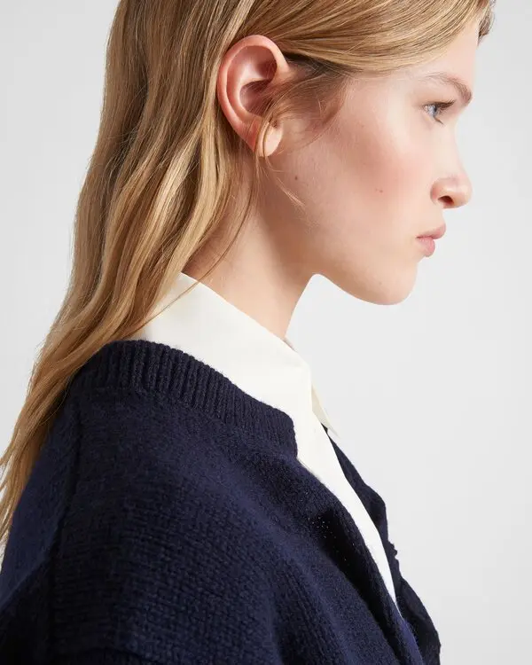 Prada V-neck Buttoned Cashmere Jumper