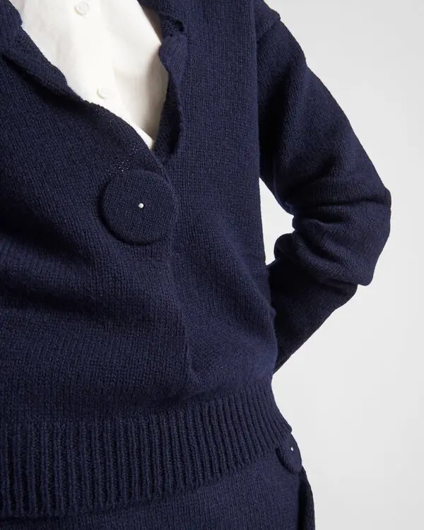 Prada V-neck Buttoned Cashmere Jumper