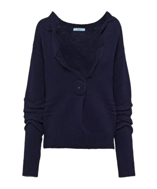 Prada V-neck Buttoned Cashmere Jumper