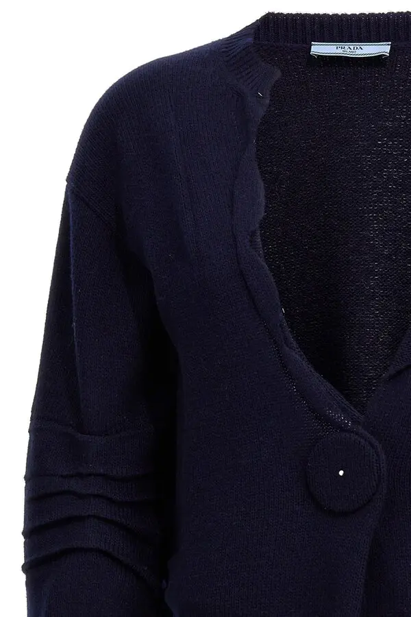 Prada V-neck Buttoned Cashmere Jumper
