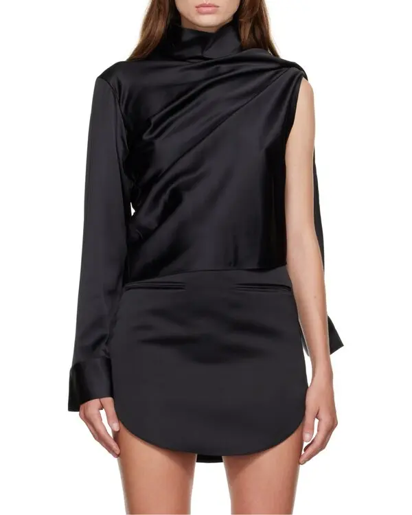 COURREGES Asymmetrical Top With Stand Collar