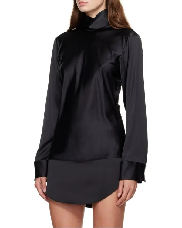 COURREGES Asymmetrical Top With Stand Collar
