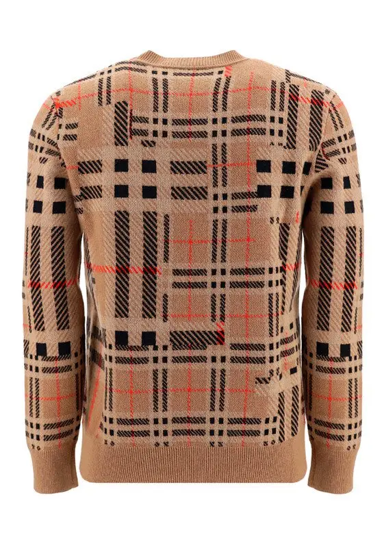 Burberry Contrast Check Cashmere Jacquard Jumper