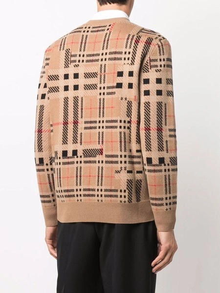 Burberry Contrast Check Cashmere Jacquard Jumper