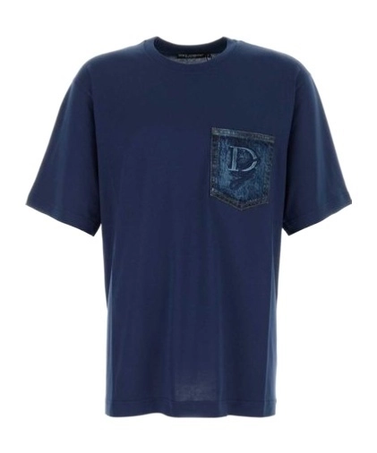Dolce & Gabbana Dolce Gabbana Logo Detailed Jersey T-shirt - Blue