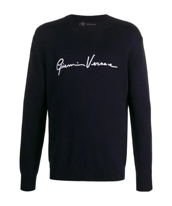 Versace Logo Embroidered Jumper