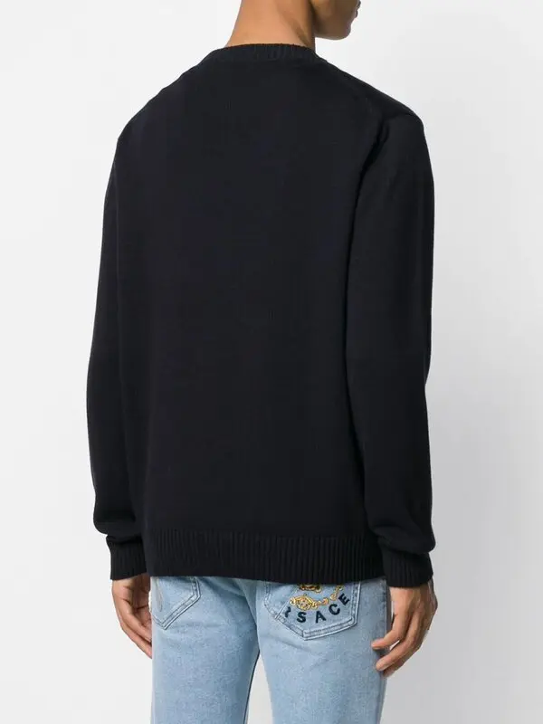 Versace Logo Embroidered Jumper